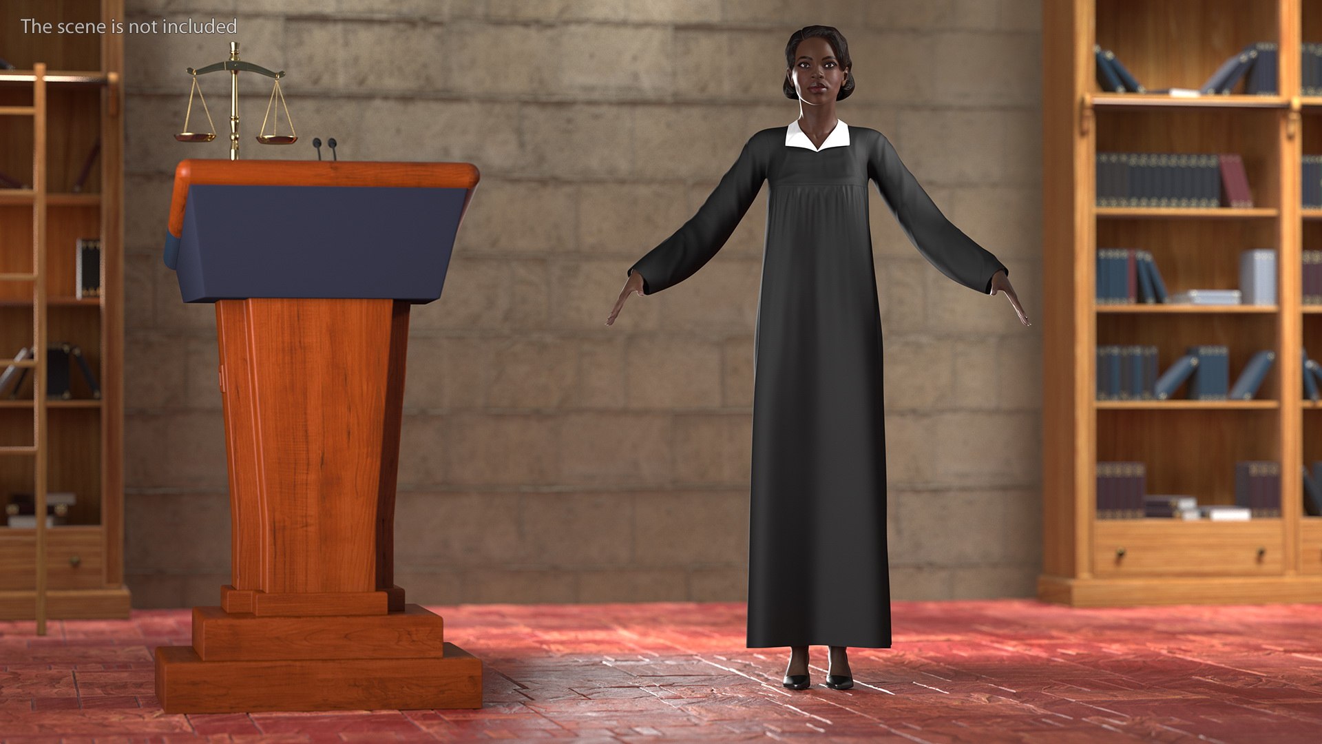 Dark Skin Judge Woman 3D Model - TurboSquid 1669438