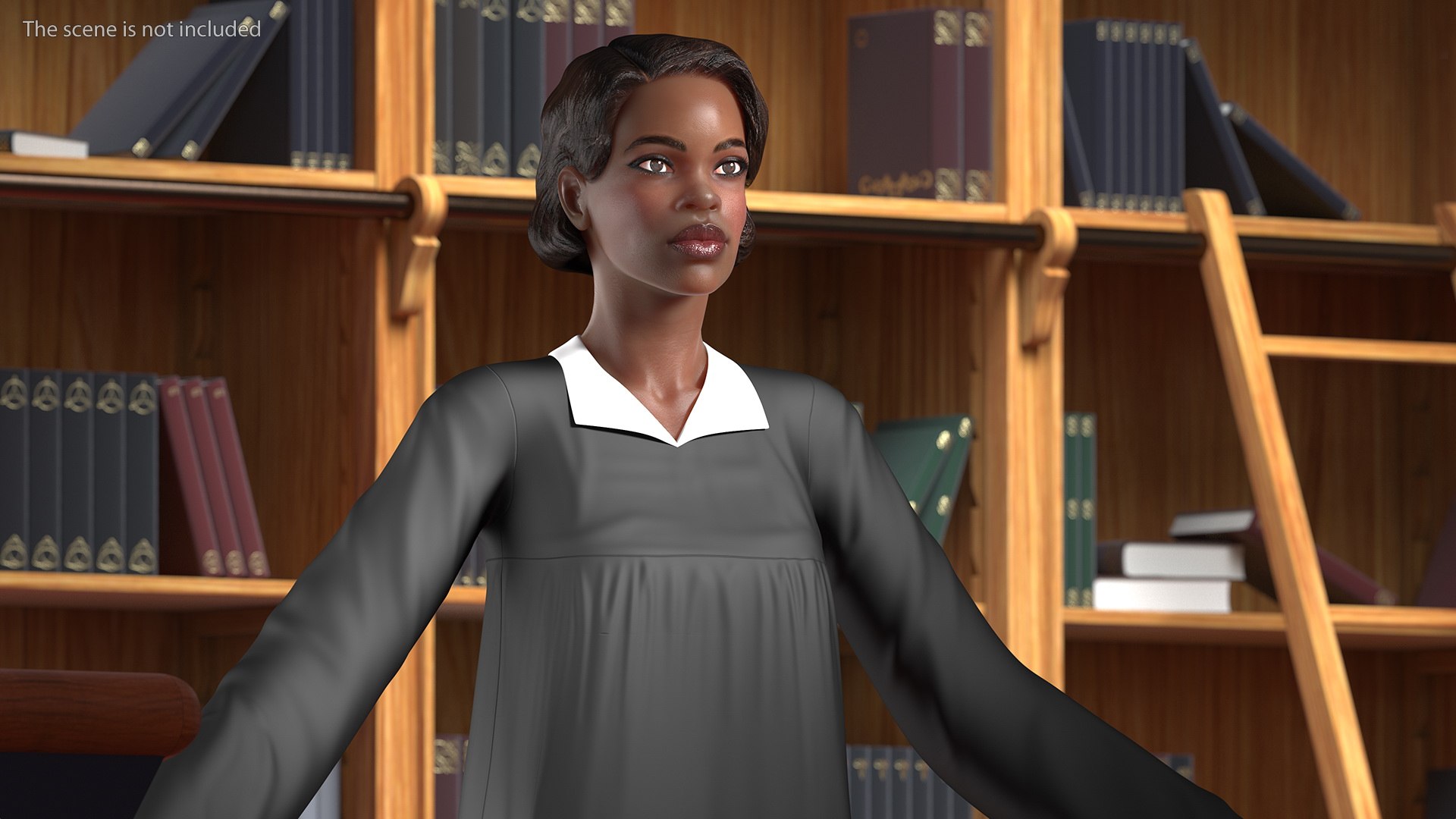 Dark Skin Judge Woman 3D Model - TurboSquid 1669438