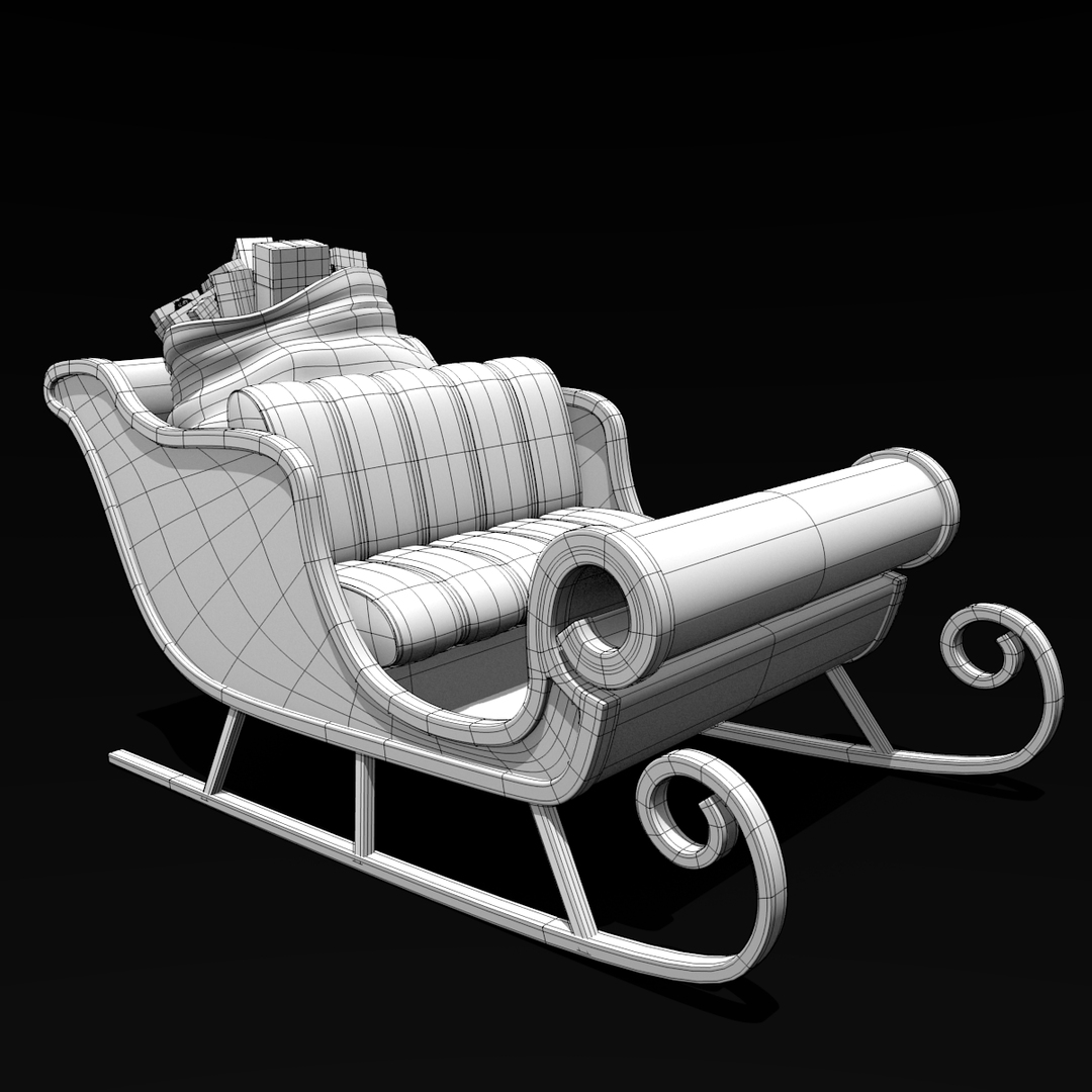 3d model santa s sleigh