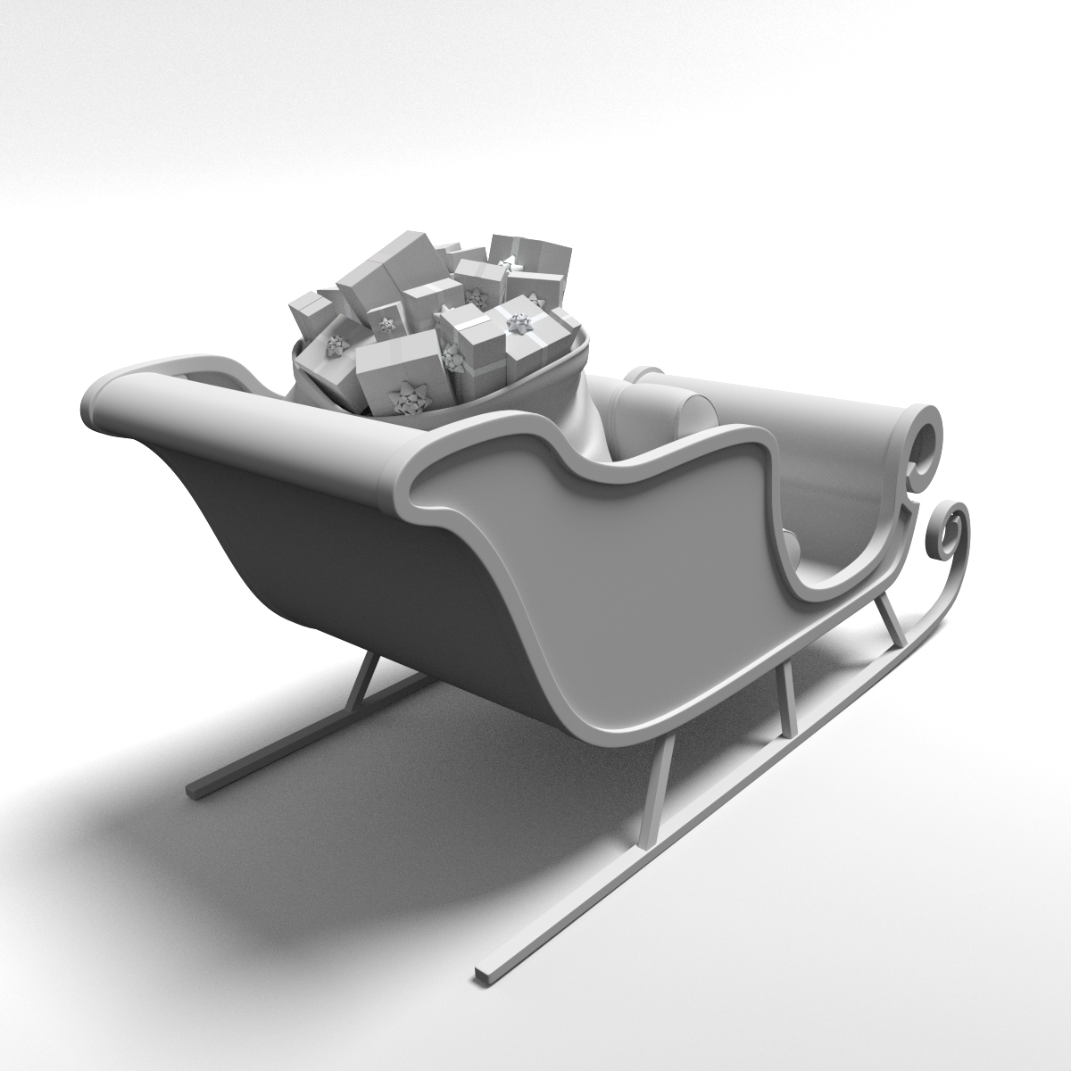 3d model santa s sleigh