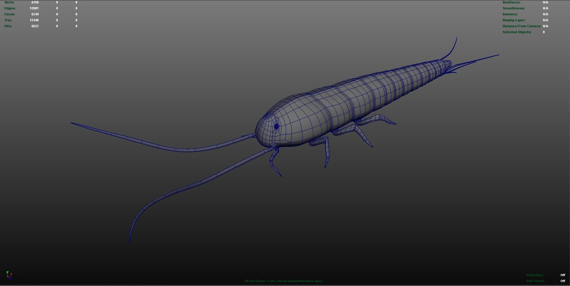 3d lepisma insects silverfish model