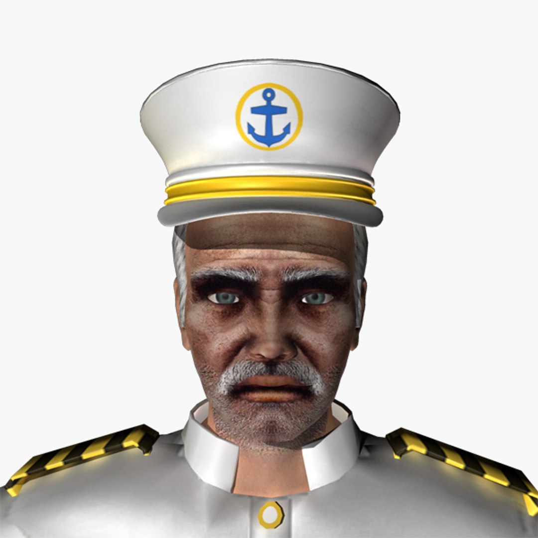3d model of rigged boat captain