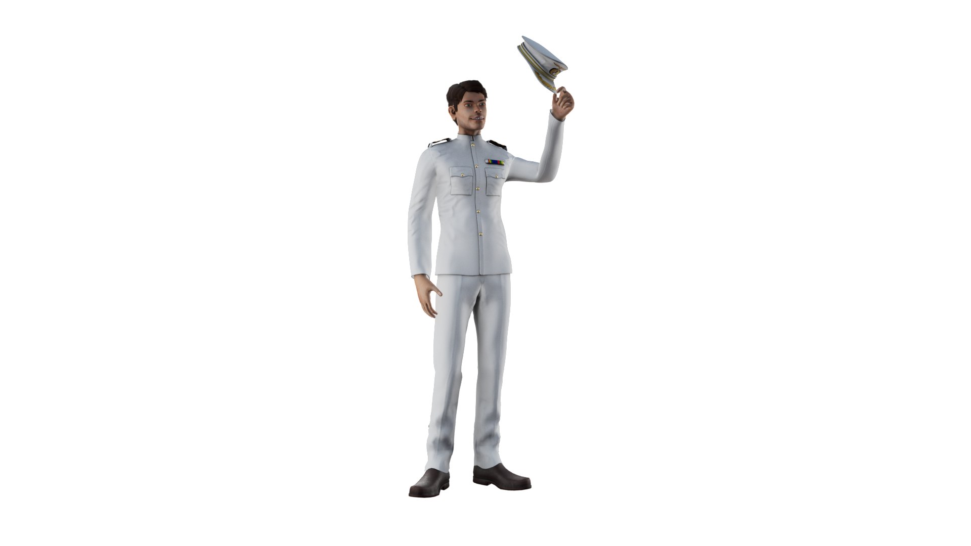 3d Model Of Rigged Boat Captain