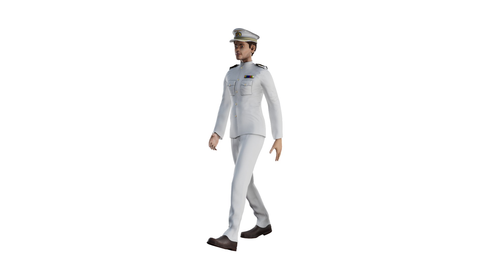 3d Model Of Rigged Boat Captain
