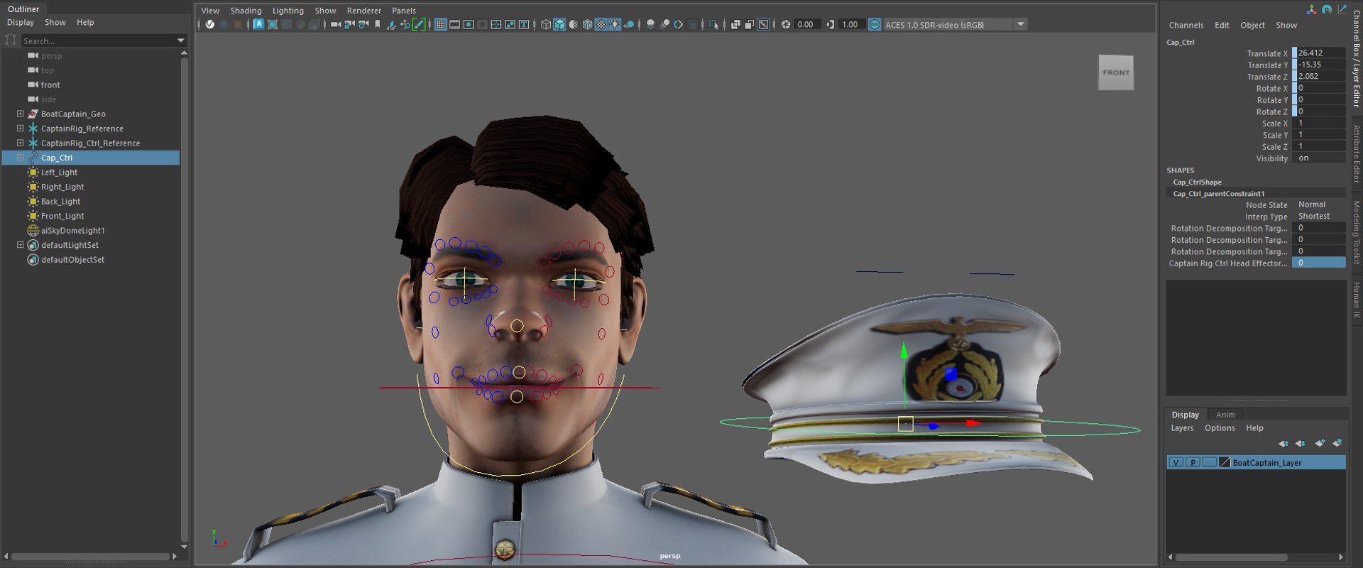 3d Model Of Rigged Boat Captain