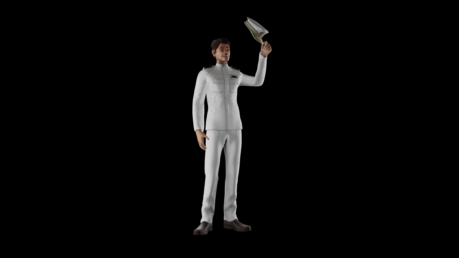 3d Model Of Rigged Boat Captain