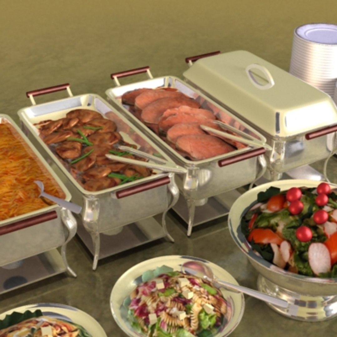 3d Banquet Buffet Clutter Model