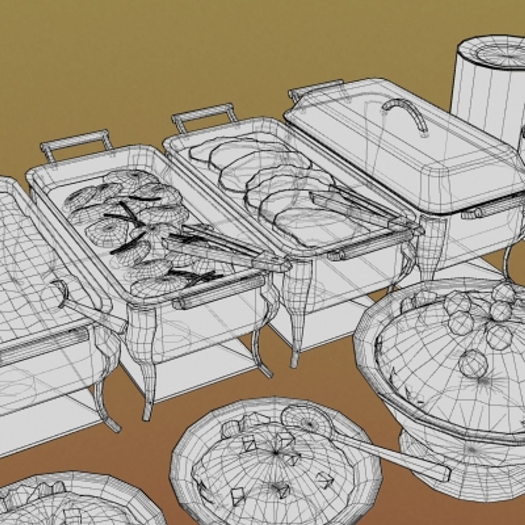 3d Banquet Buffet Clutter Model