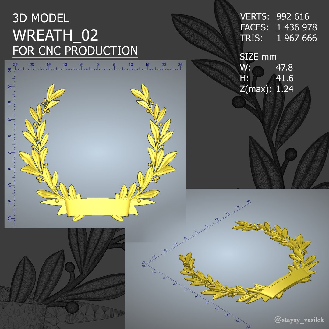 Wreath 02 Cnc 3D Model - TurboSquid 1651435