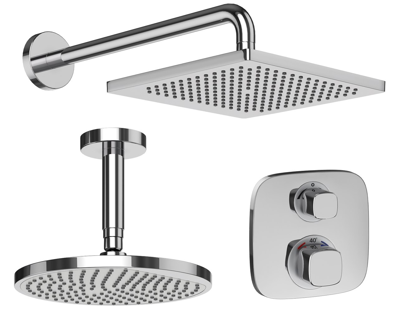 Faucets And Shower Systems Hansgrohe Set 177 3D Model - TurboSquid 1955363