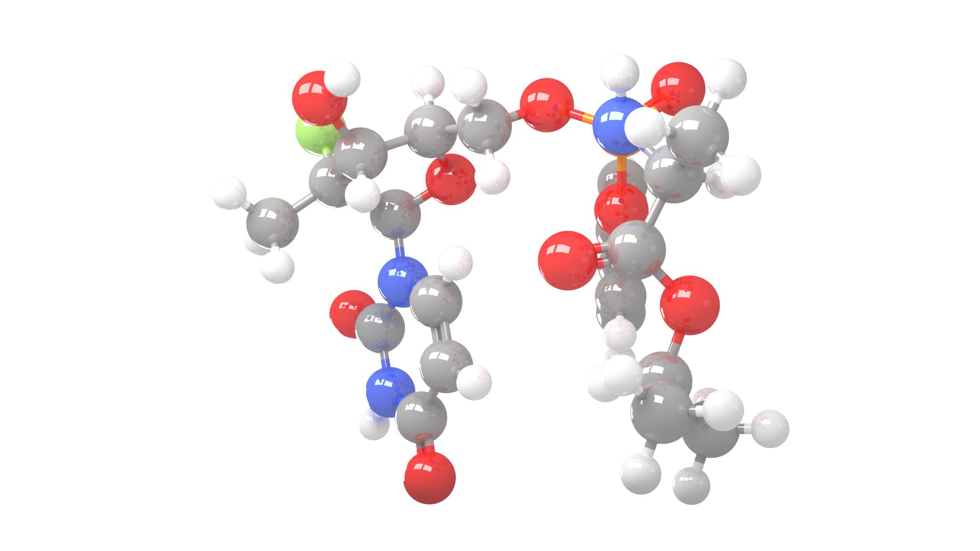 3D Sofosbuvir - C22H29FN3O9P Molecular Structure Model - TurboSquid 1746180