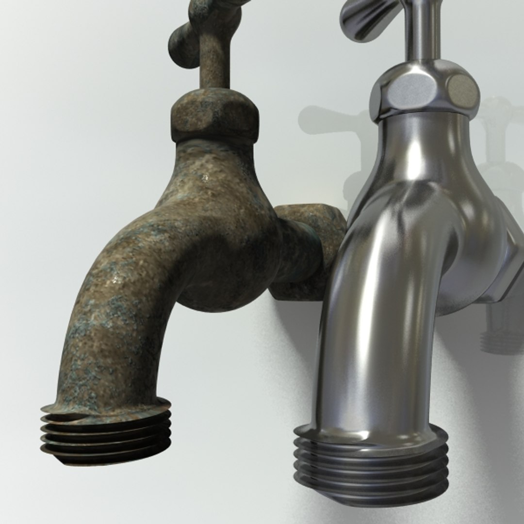 3d model old outdoor spigot faucet