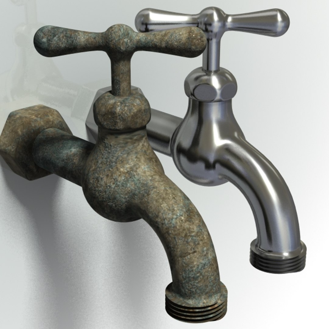 3d model old outdoor spigot faucet