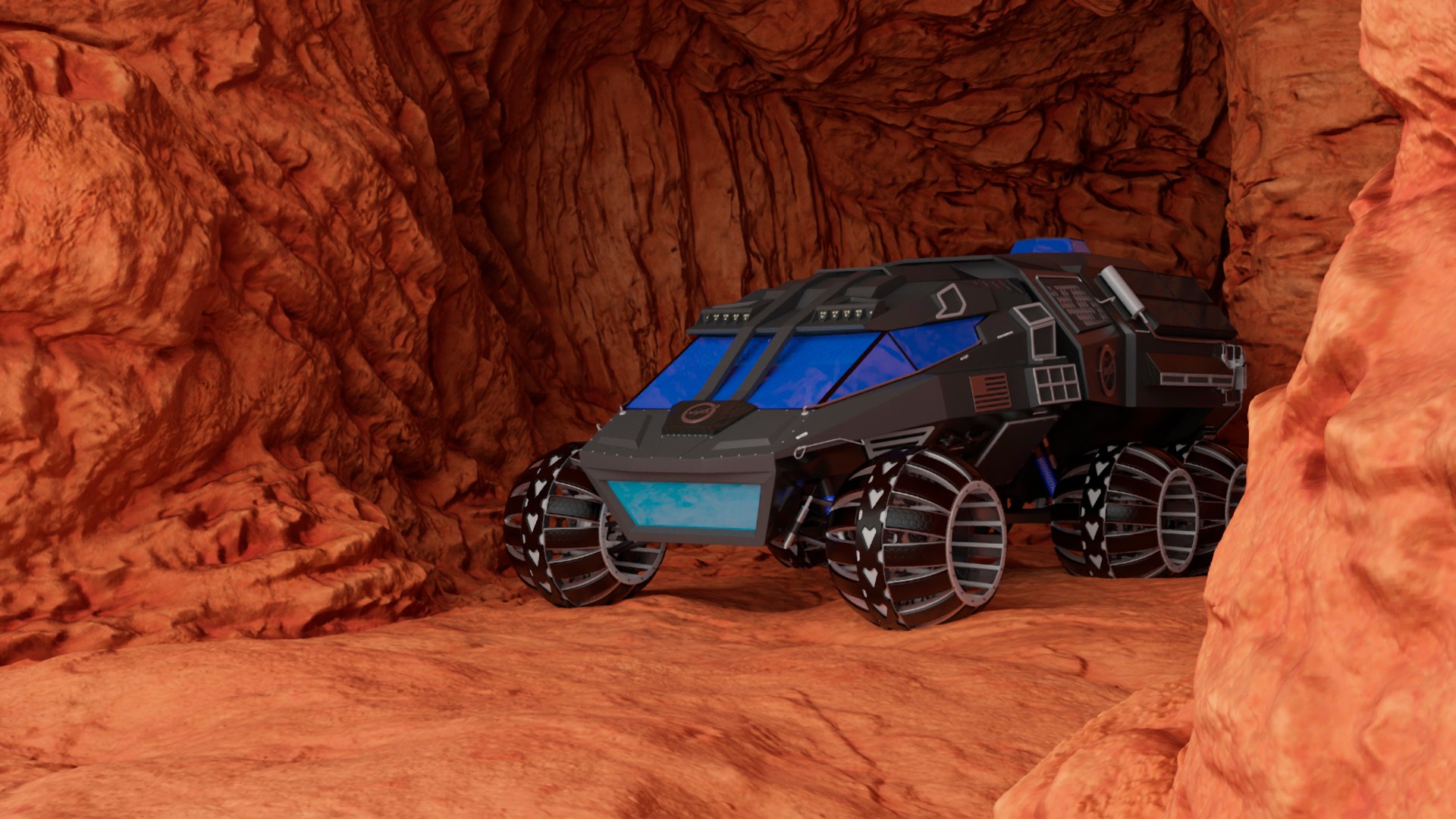 Futuristic Mars Rover In Cave Rigged 3D Model - TurboSquid 2292898