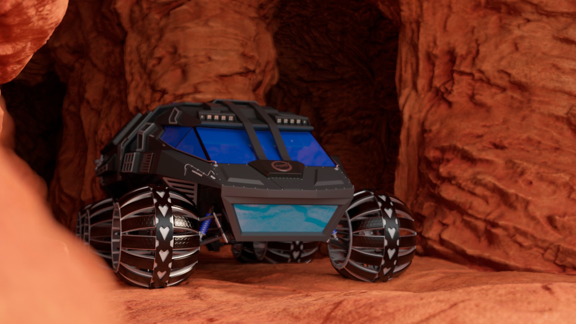 Futuristic Mars Rover In Cave Rigged 3D Model - TurboSquid 2292898
