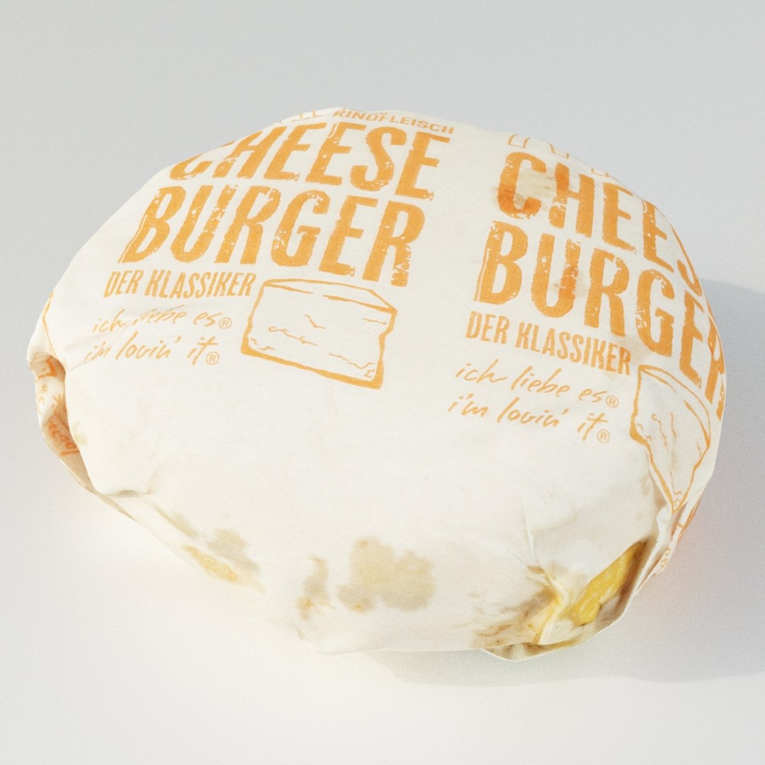 3D Packaged Cheeseburger Model - TurboSquid 1426384