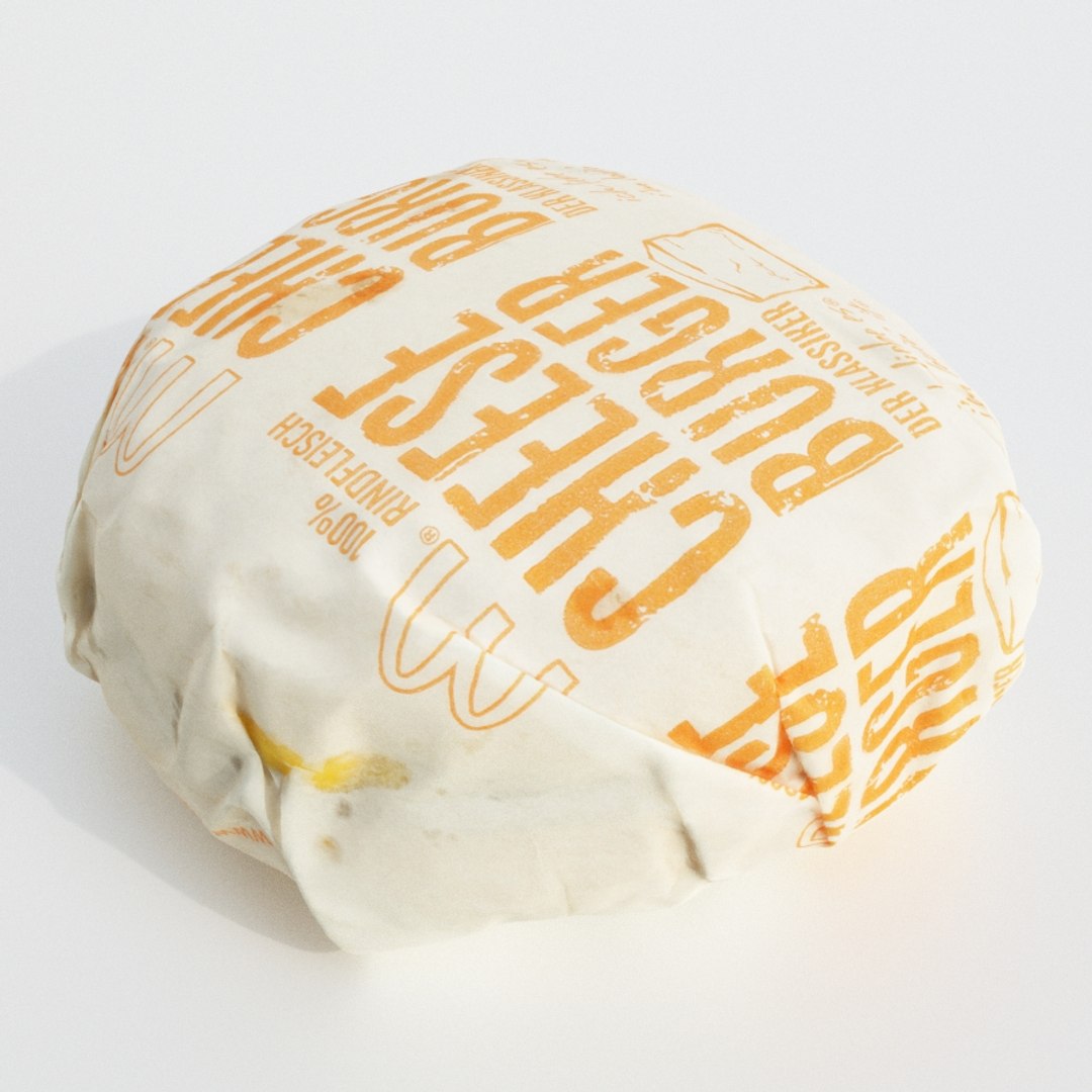 3D Packaged Cheeseburger Model - TurboSquid 1426384