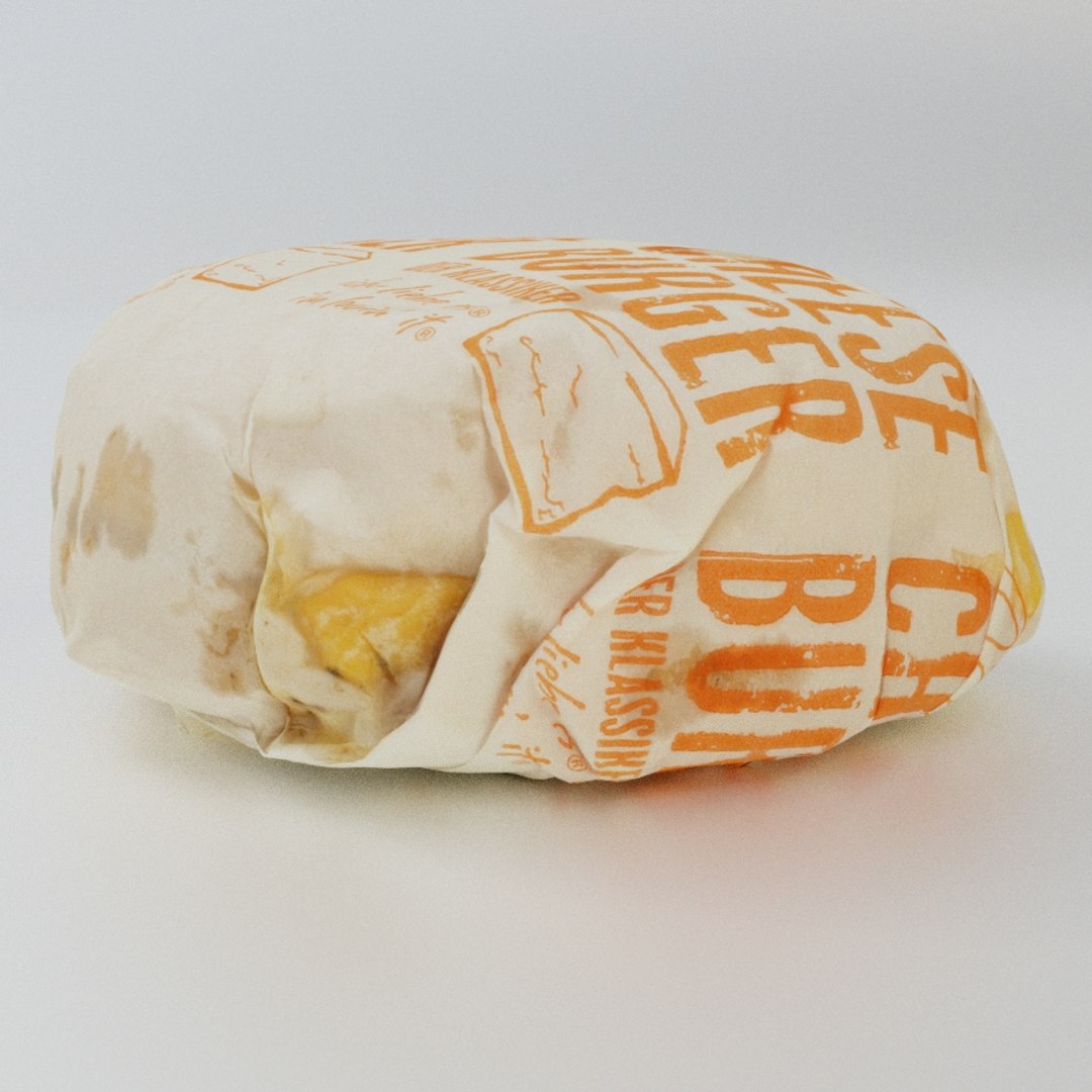3D Packaged Cheeseburger Model - TurboSquid 1426384