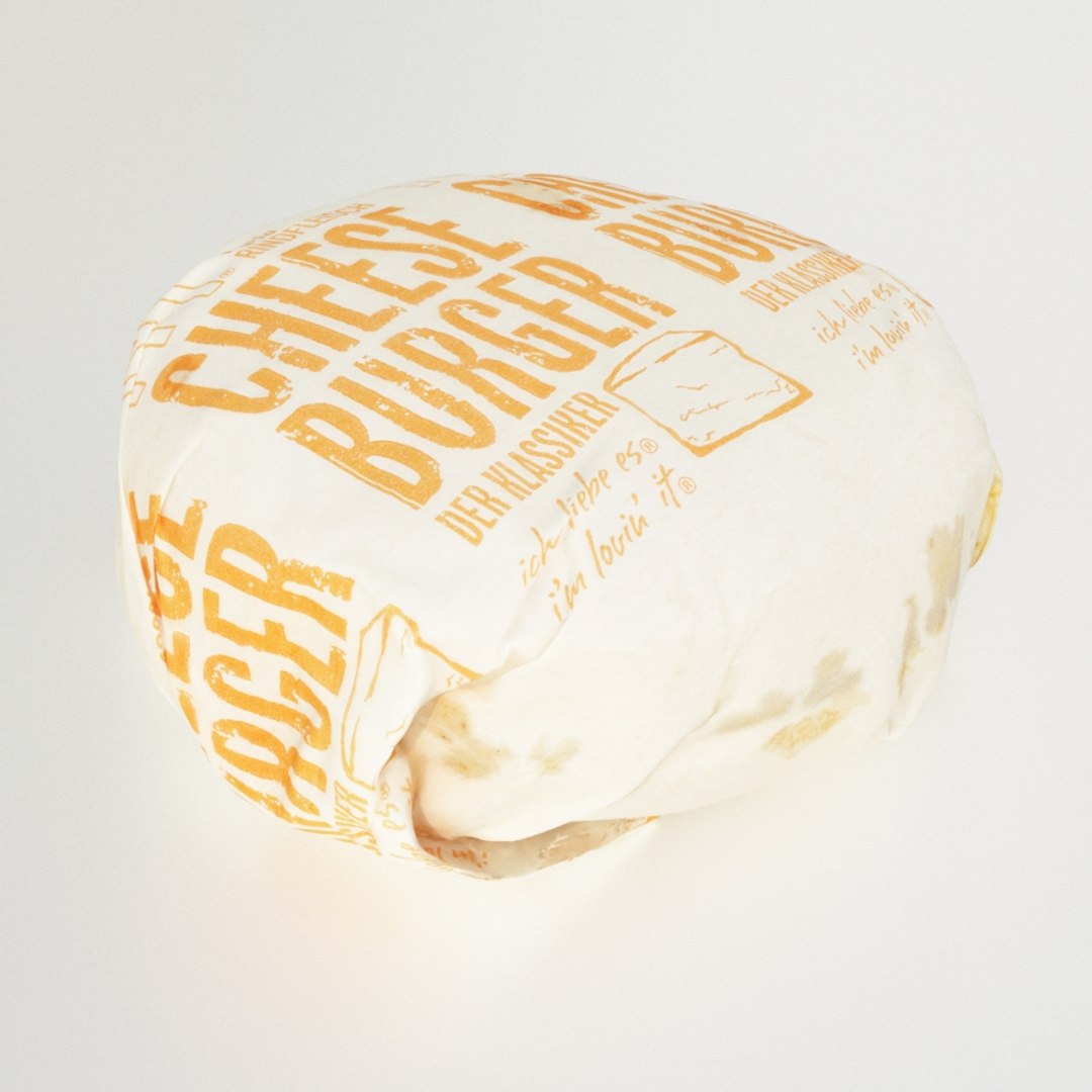 3D Packaged Cheeseburger Model - TurboSquid 1426384