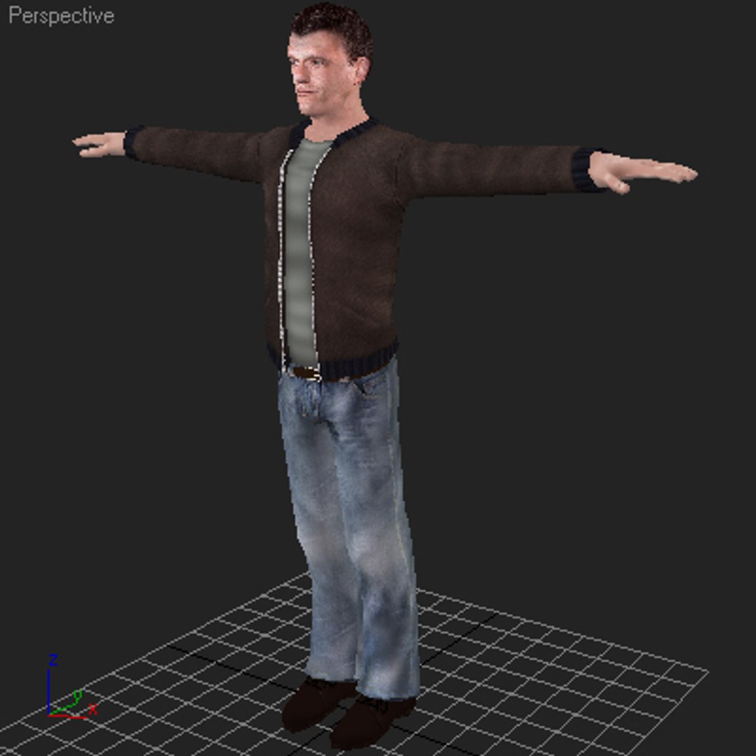 male civilian 3d model