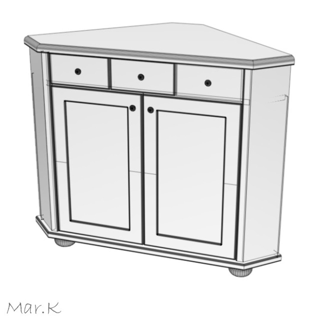 3d Corner Chest Model