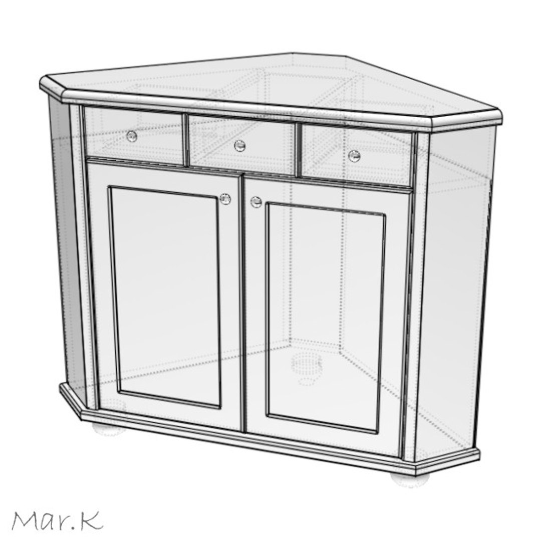 3d Corner Chest Model