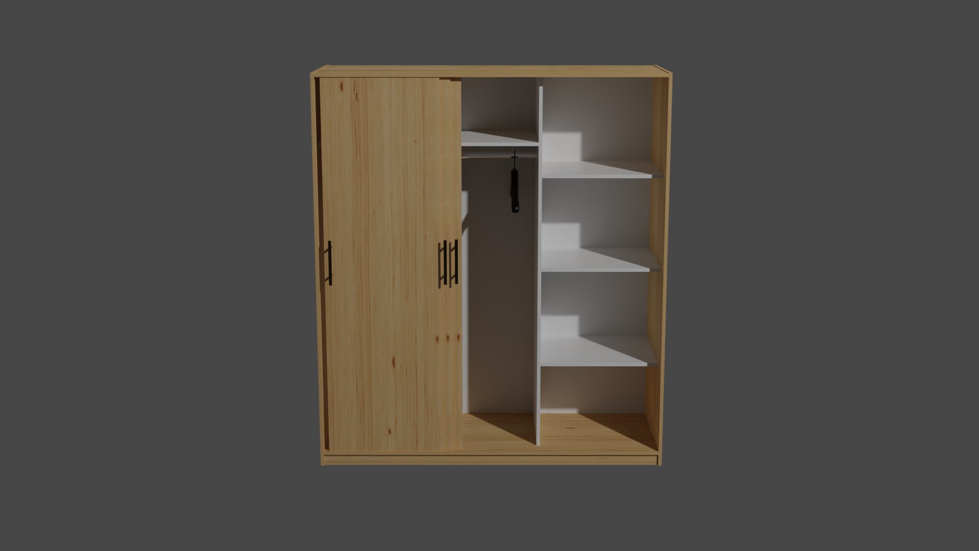 3D Clothing Wardrobe With Sliding Doors - TurboSquid 2108661