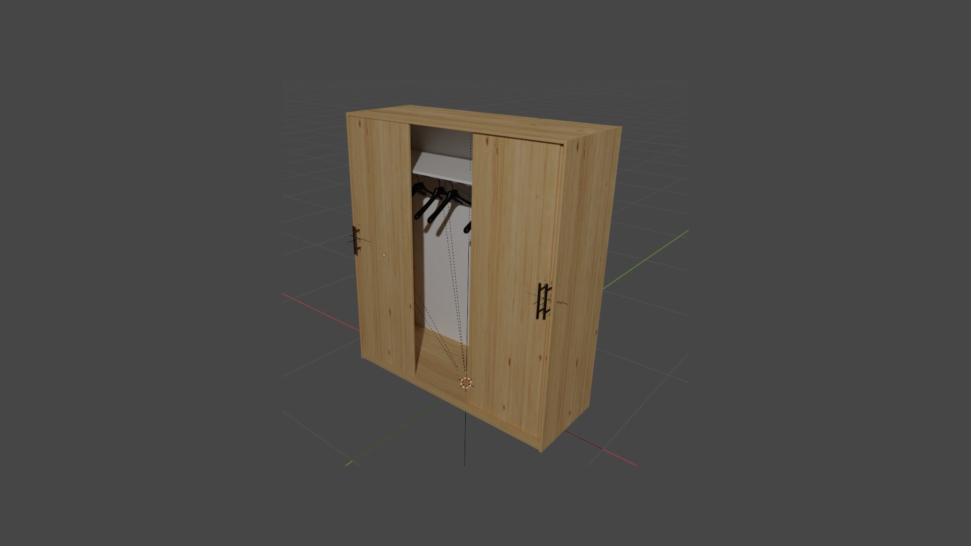 3D Clothing Wardrobe With Sliding Doors - TurboSquid 2108661