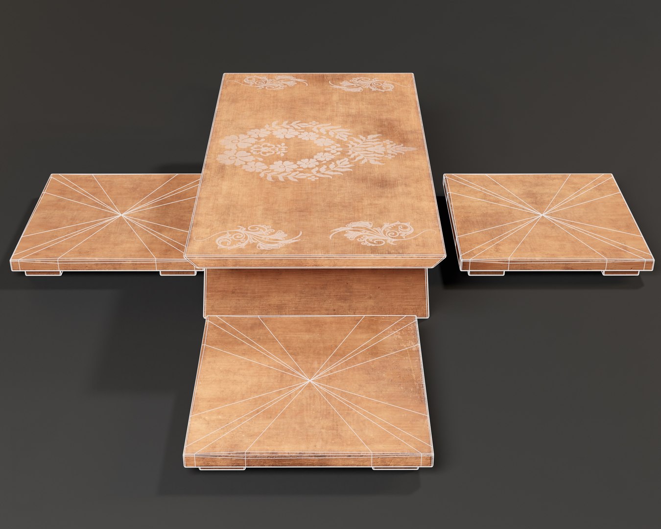 Japanese Short Dining Table 3D - TurboSquid 2357189