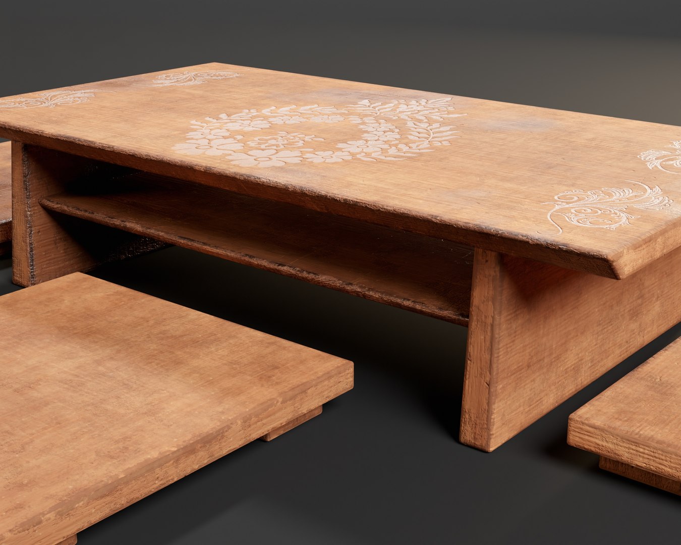 Japanese Short Dining Table 3D - TurboSquid 2357189