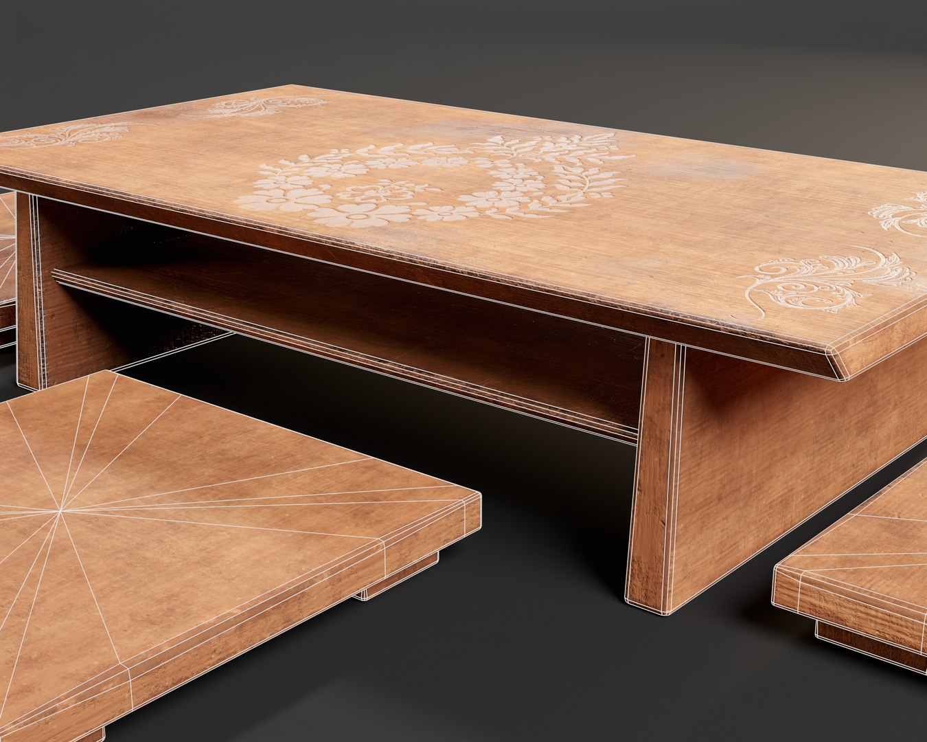 Japanese Short Dining Table 3D - TurboSquid 2357189
