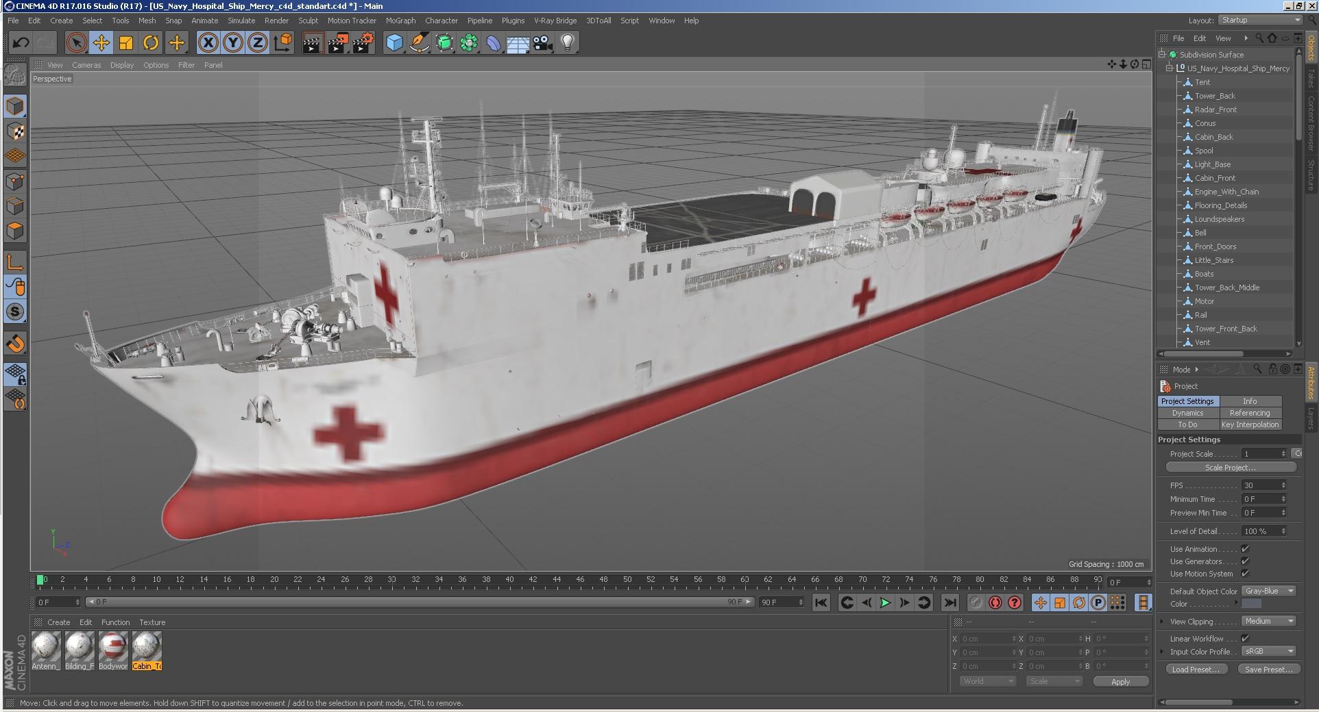 3D navy hospital ship mercy - TurboSquid 1625724