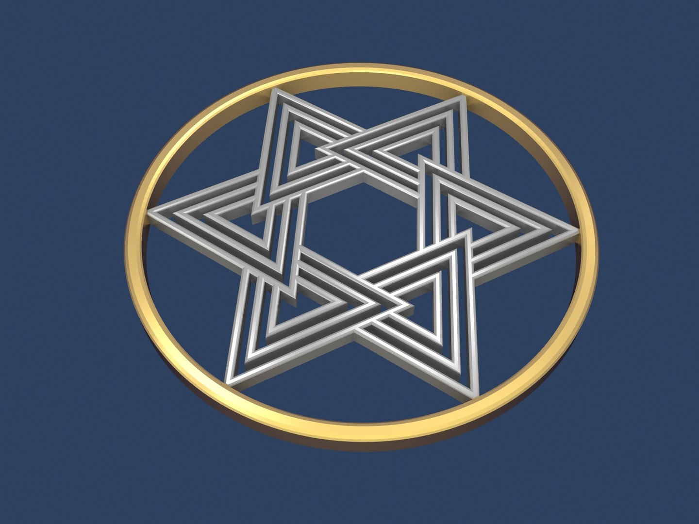3D Star David Circle - TurboSquid 1417029