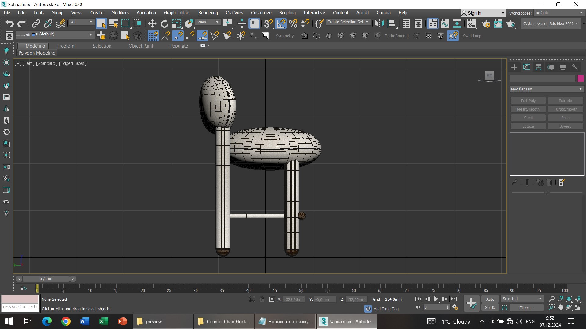 Counter Chair Flock CS1 3D Model - TurboSquid 2320710