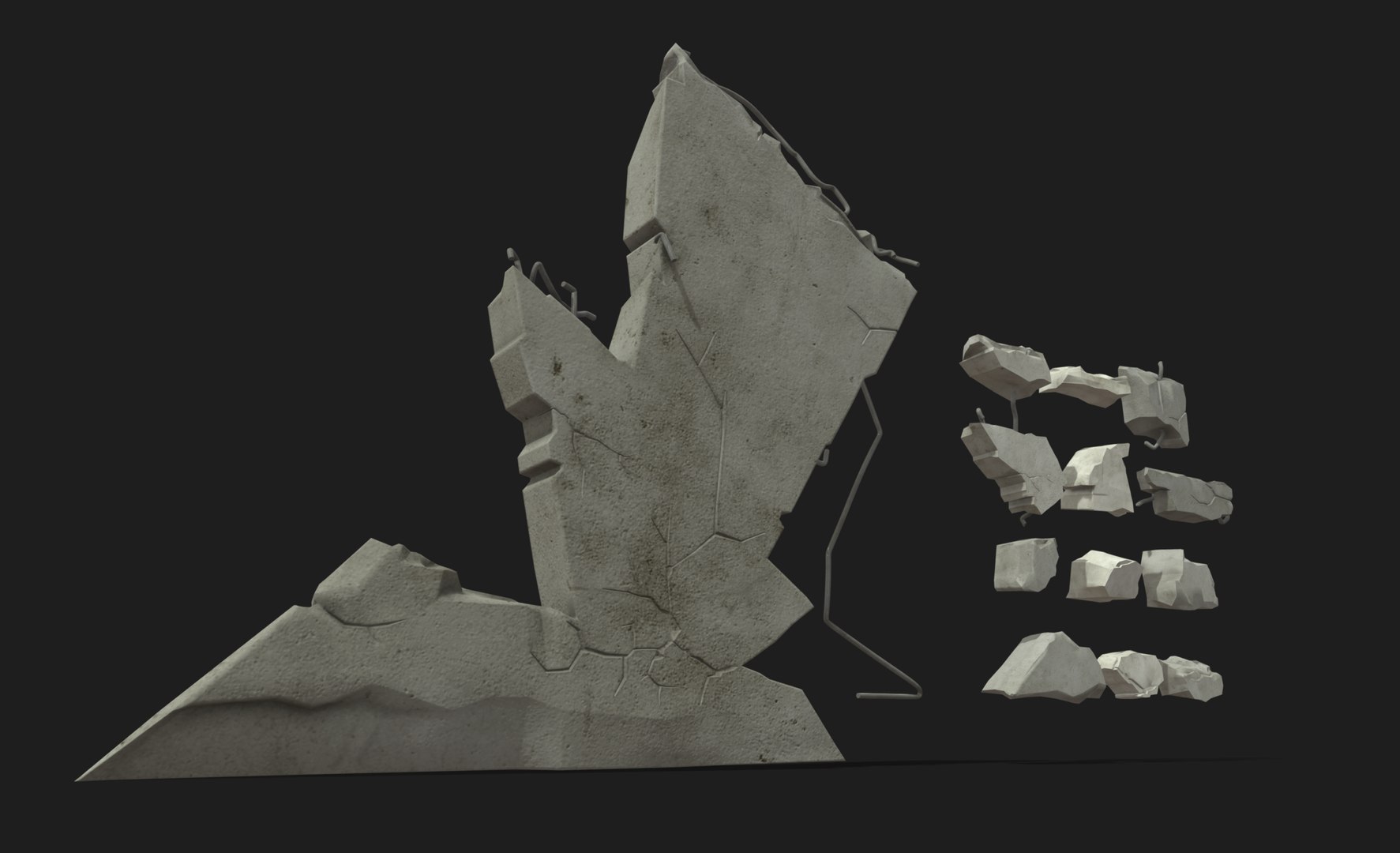 Concrete Broken 3D Model - TurboSquid 1896673