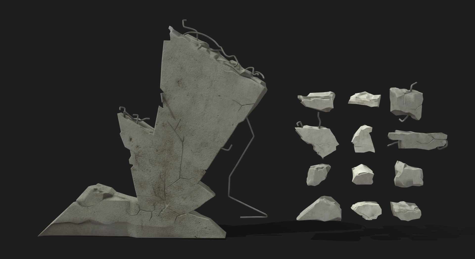 Concrete Broken 3D Model - TurboSquid 1896673