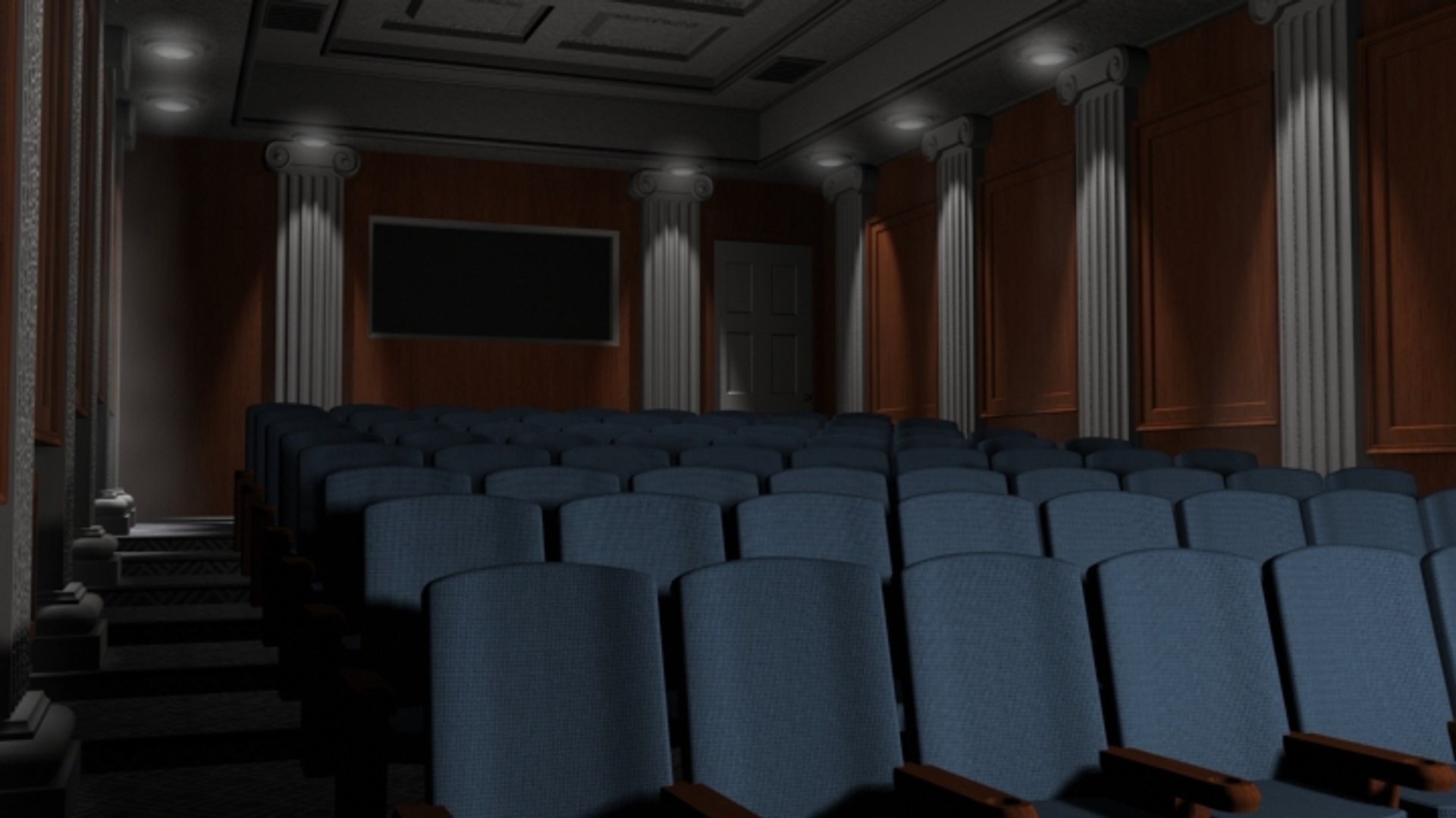 Small Screening Room Scene 3d Obj