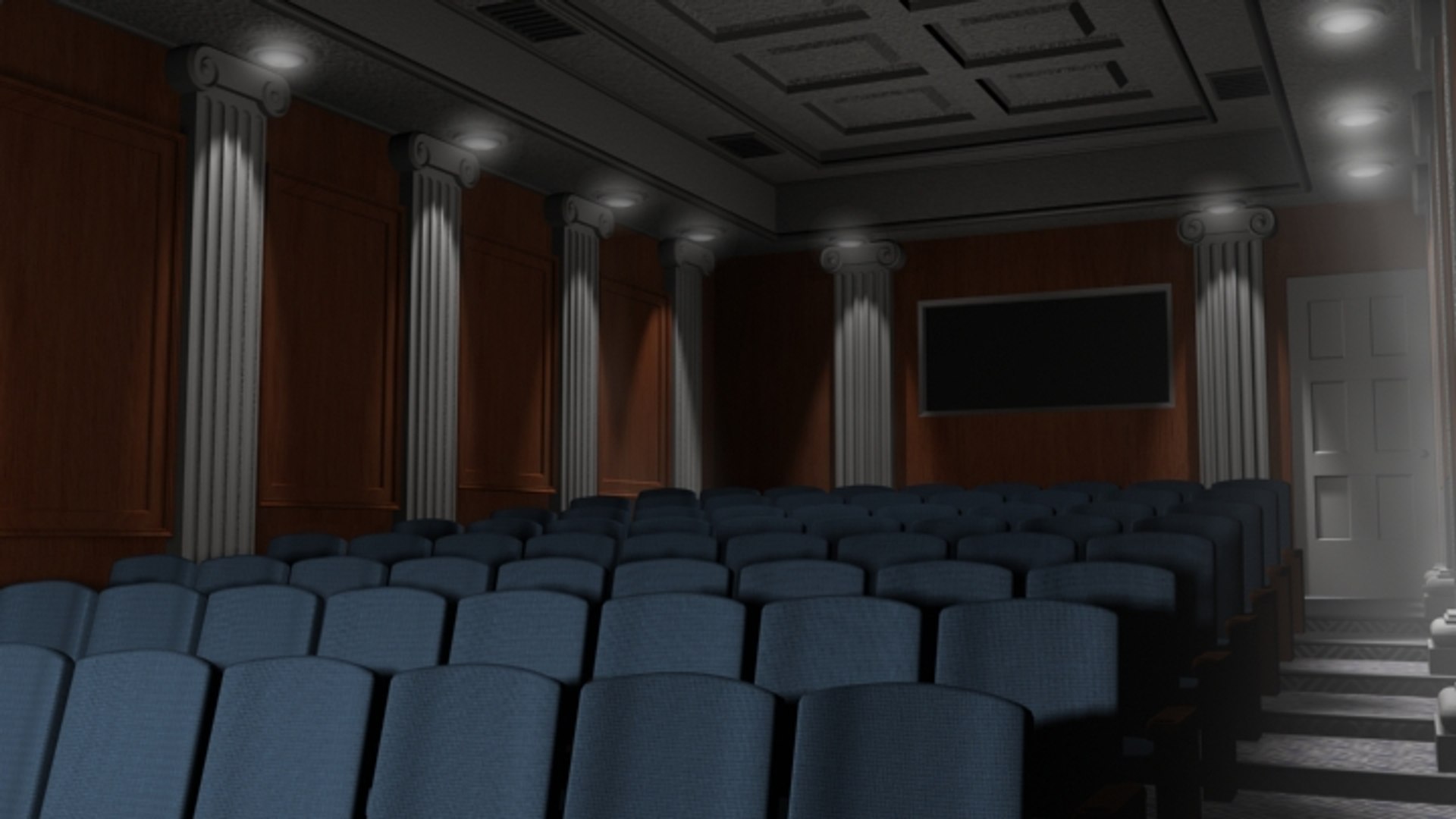 Small Screening Room Scene 3d Obj