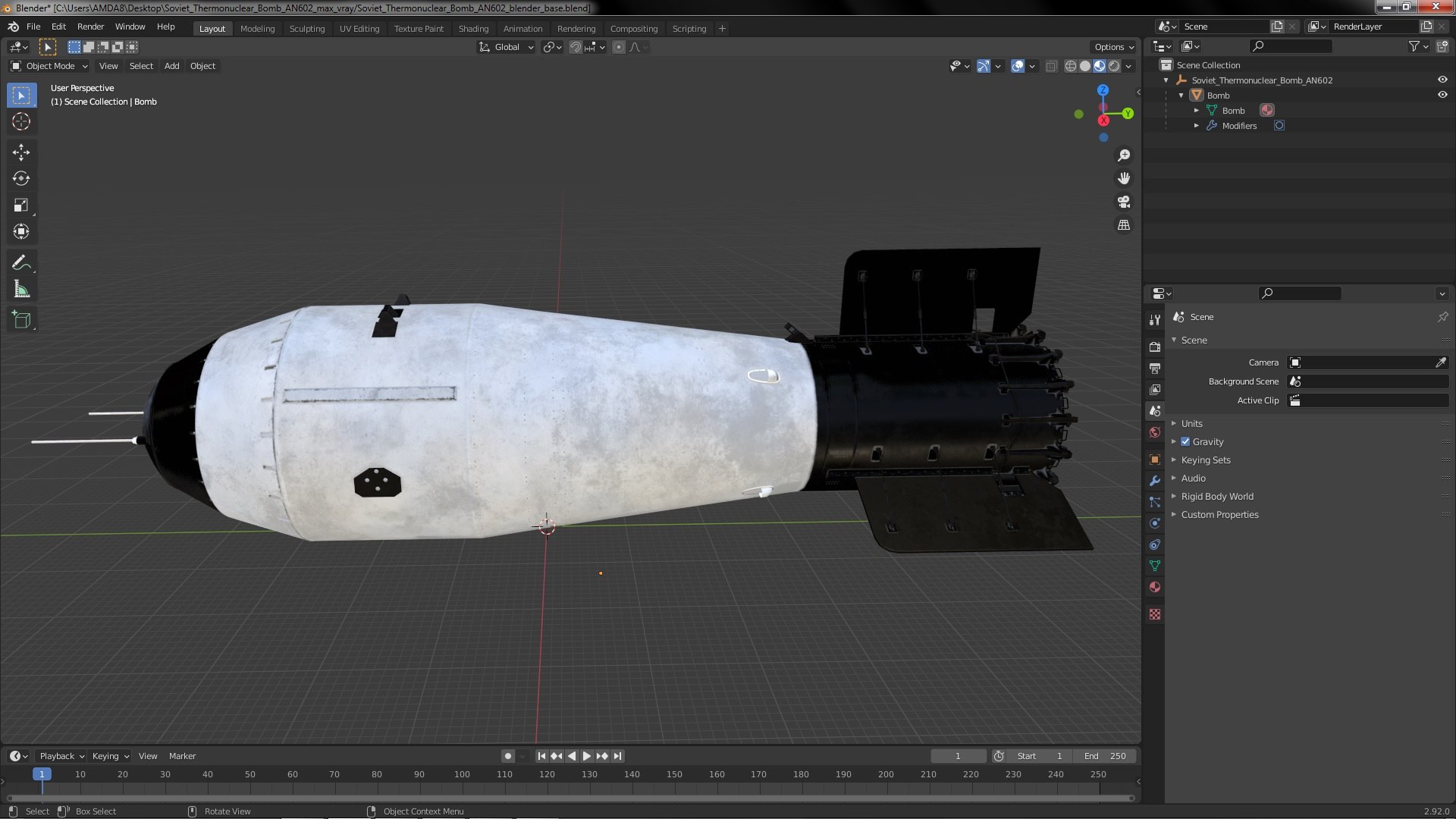 3D Soviet Thermonuclear Bomb AN602 model - TurboSquid 2065226