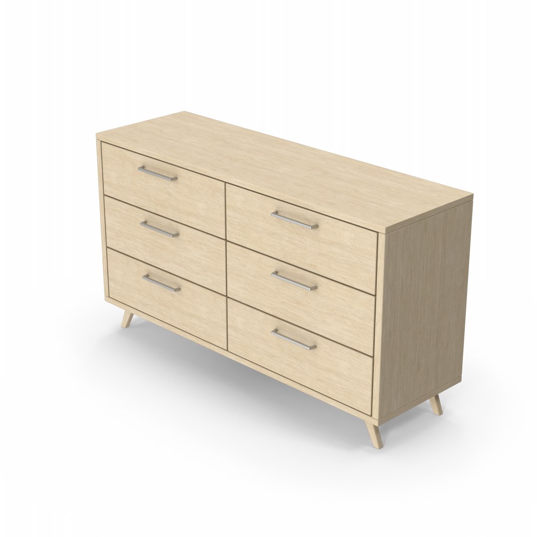 3D Wooden Drawer Dresser Model - TurboSquid 2019824