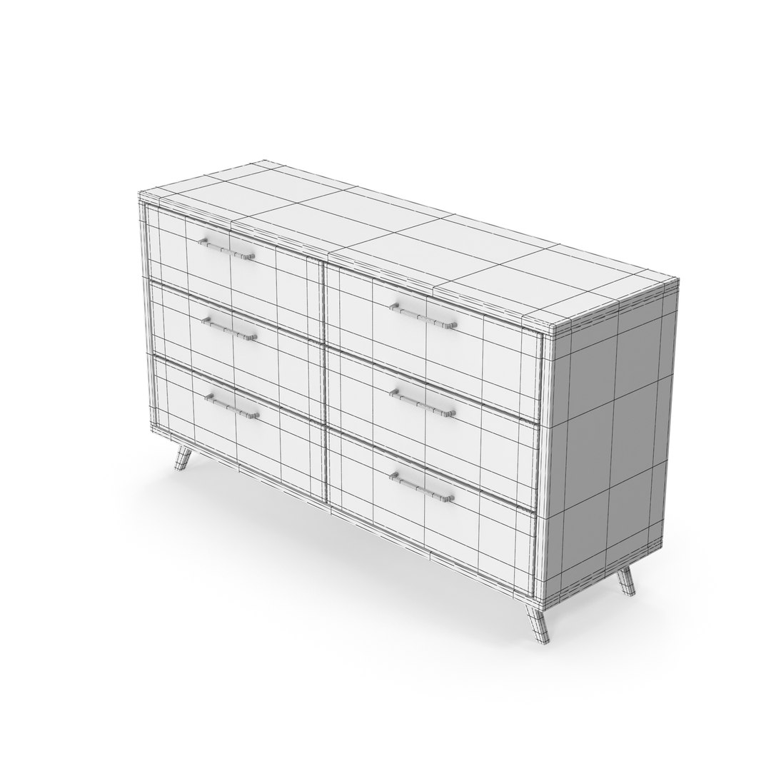 3D Wooden Drawer Dresser Model - TurboSquid 2019824