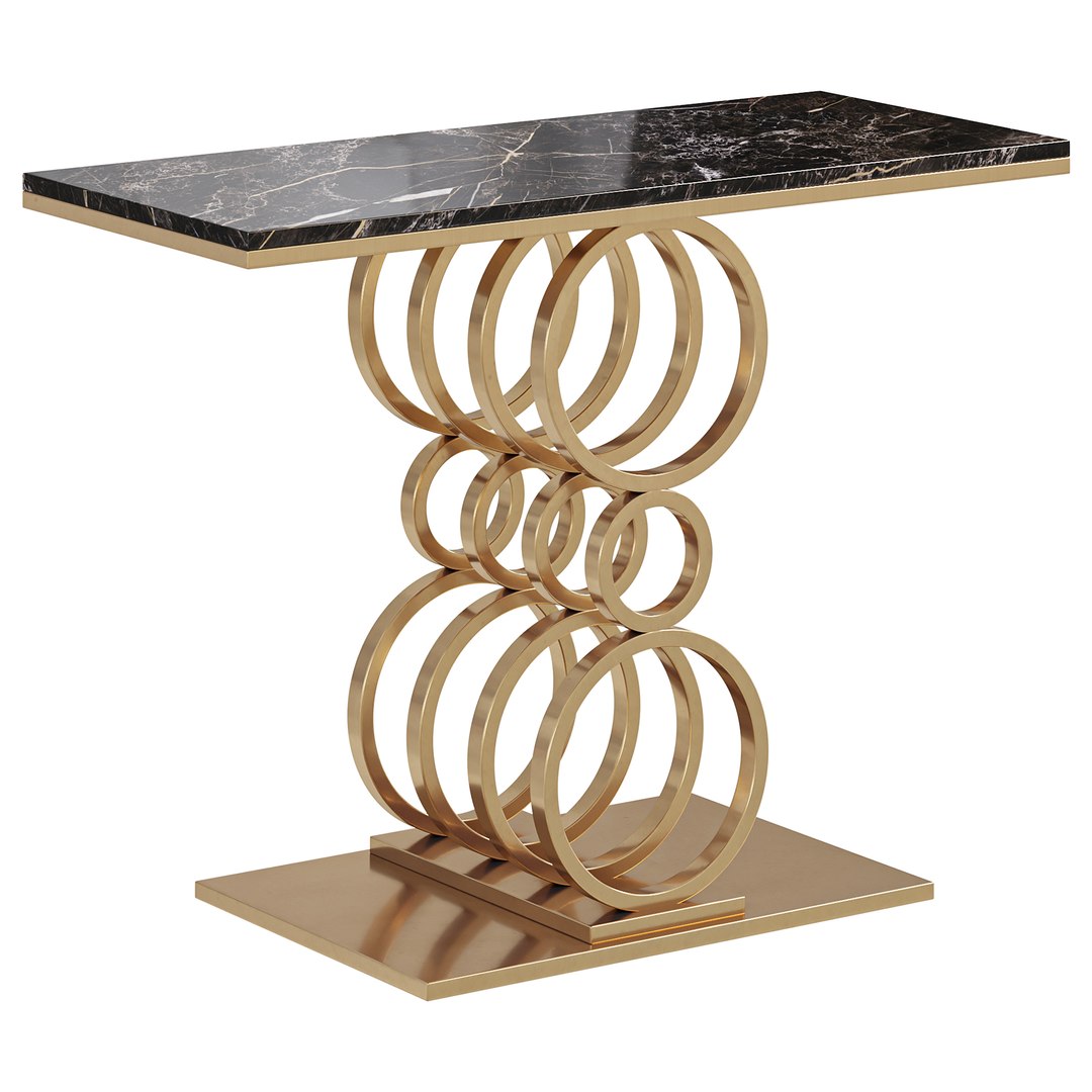 3D Black Narrow Console Table Marble Model - TurboSquid 2196898