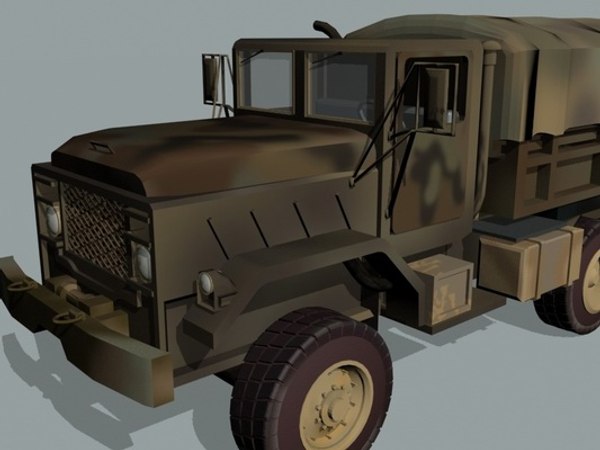 3d m923 military truck transport model