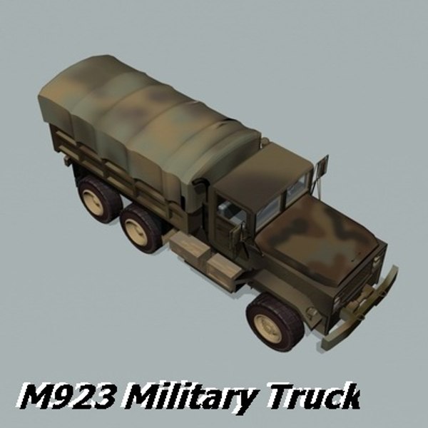 3d m923 military truck transport model