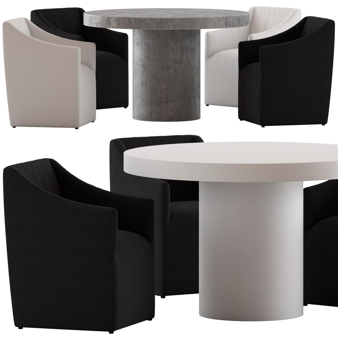 3D Coco Republic Avalon Dining Chair And Regent Table - TurboSquid 2166489