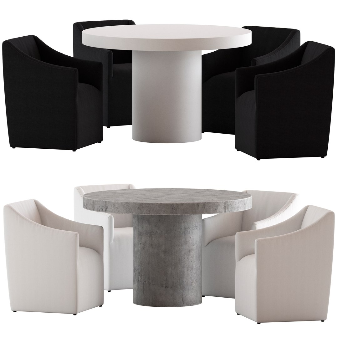 3D Coco Republic Avalon Dining Chair And Regent Table - TurboSquid 2166489