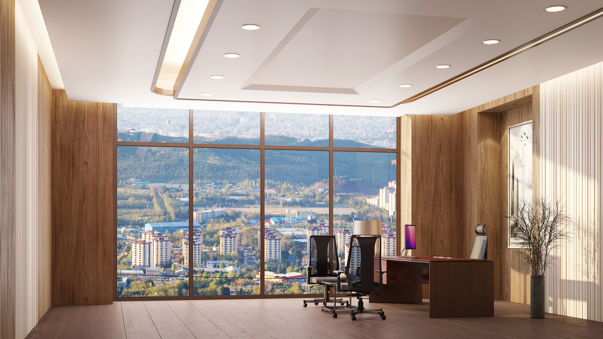 3D Model Boss Office Design With Minotti Linha Studio - TurboSquid 2259292