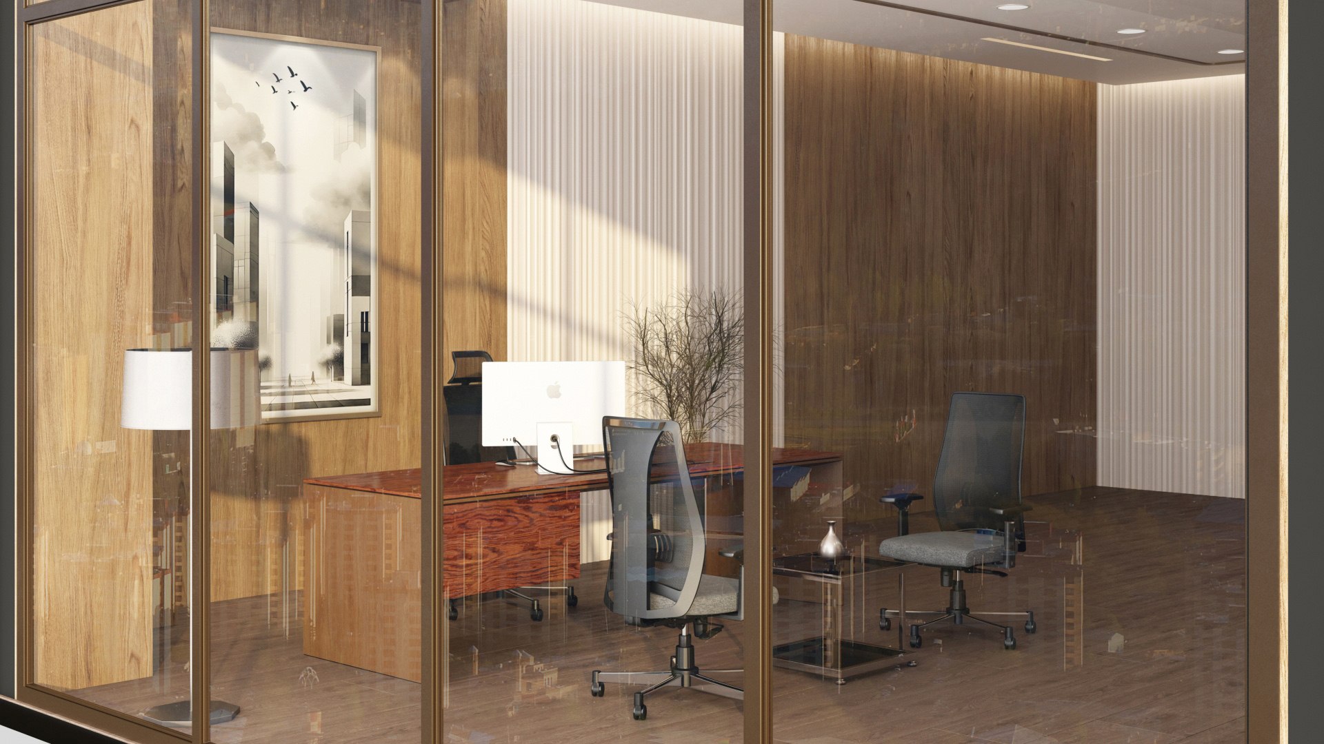 3D Model Boss Office Design With Minotti Linha Studio - TurboSquid 2259292