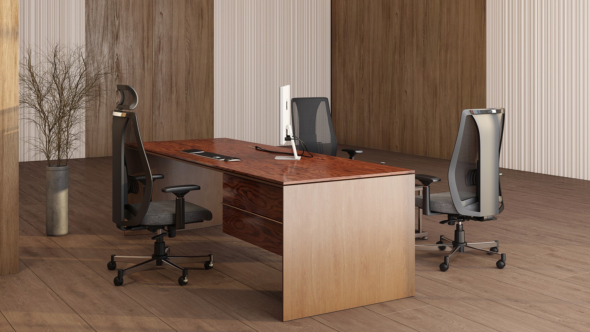 3D Model Boss Office Design With Minotti Linha Studio - TurboSquid 2259292