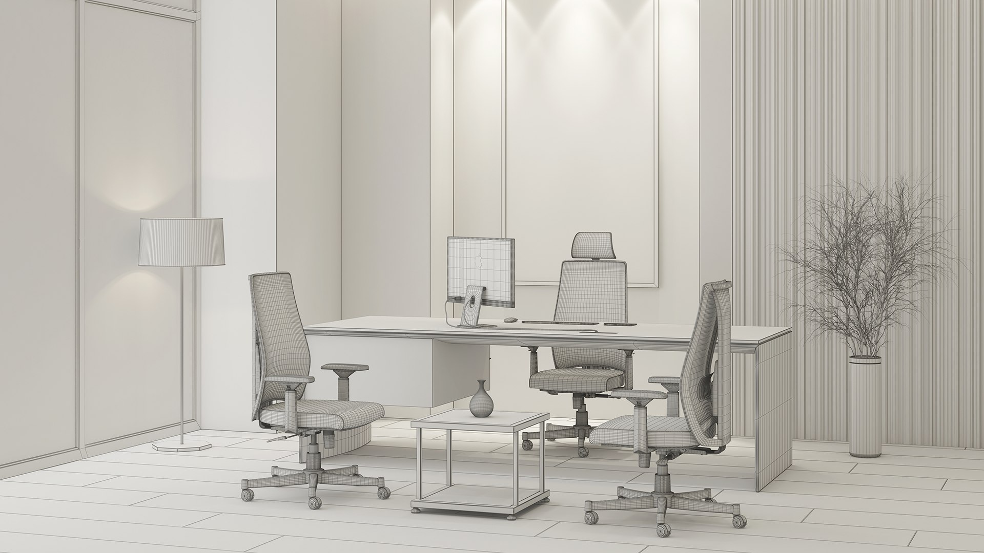 3D Model Boss Office Design With Minotti Linha Studio - TurboSquid 2259292